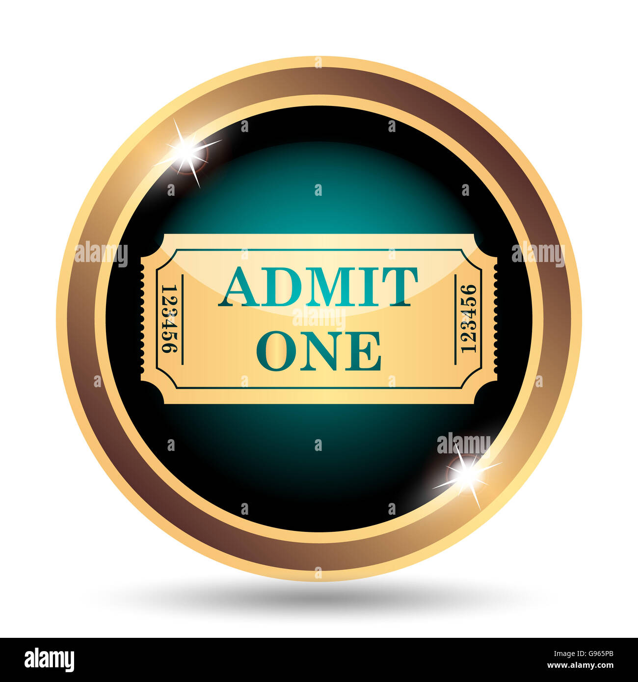 Admin one ticket icon. Internet button on white background Stock Photo ...