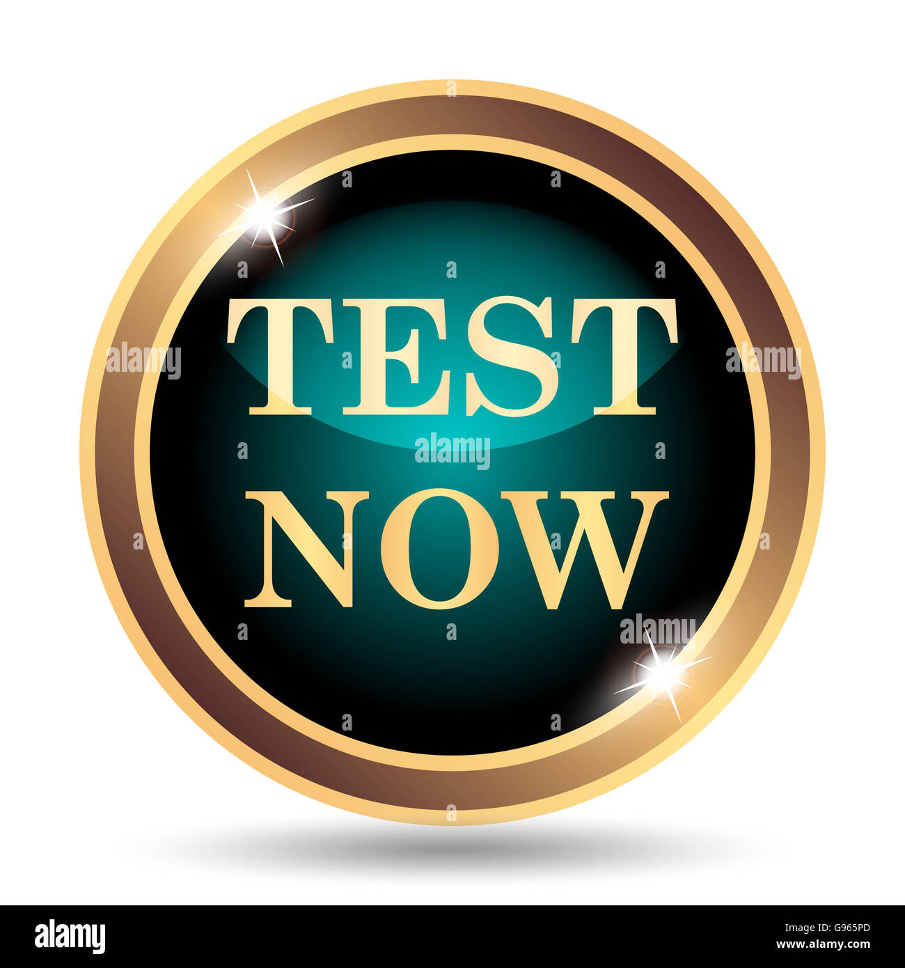 Test now icon. Internet button on white background Stock Photo - Alamy