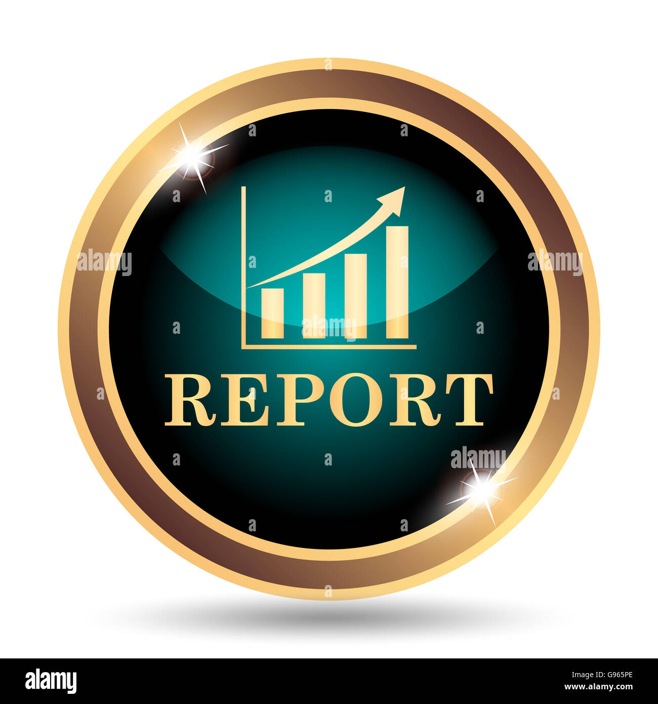 Report icon. Internet button on white background Stock Photo - Alamy