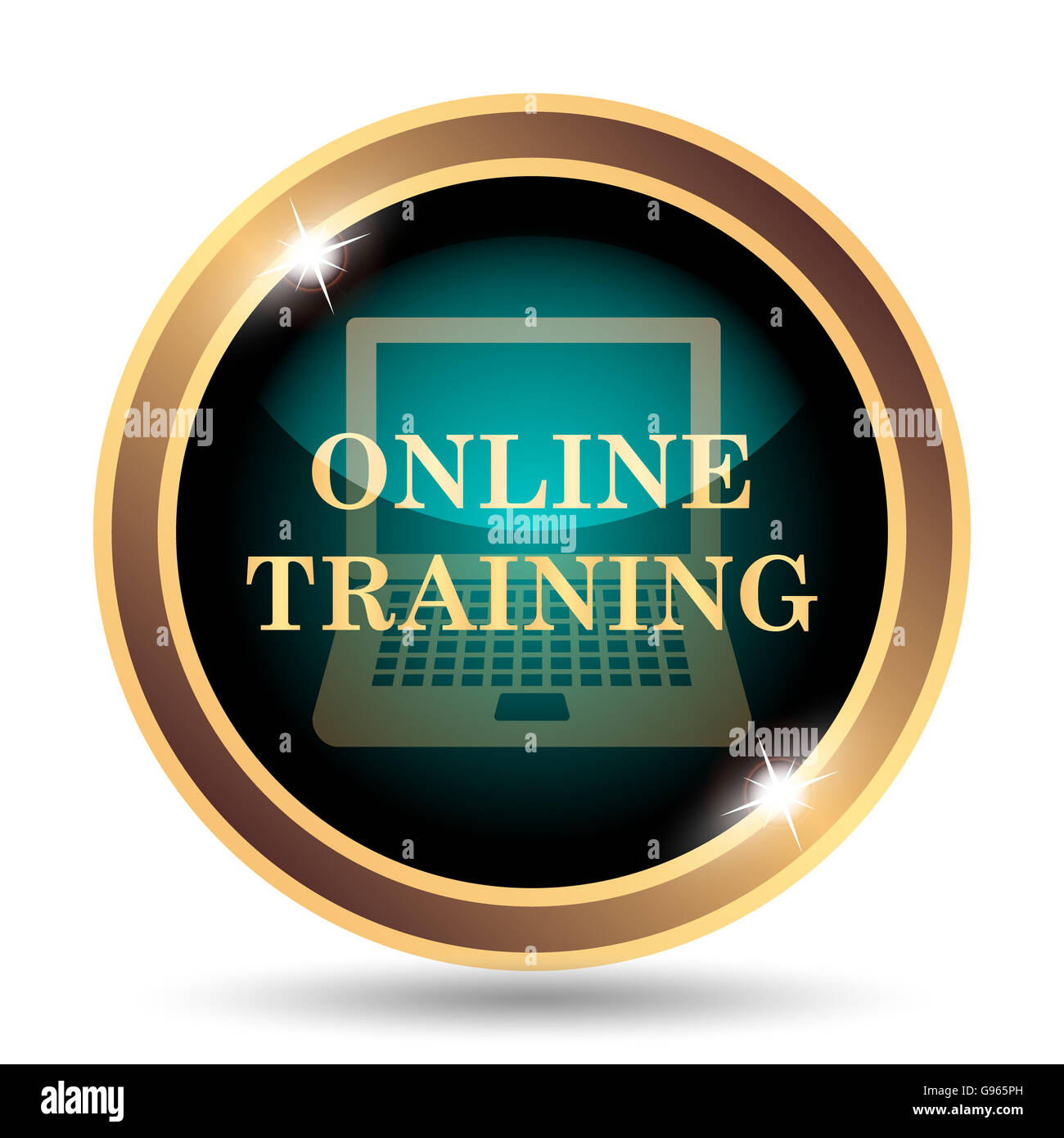 Online training icon. Internet button on white background Stock Photo ...