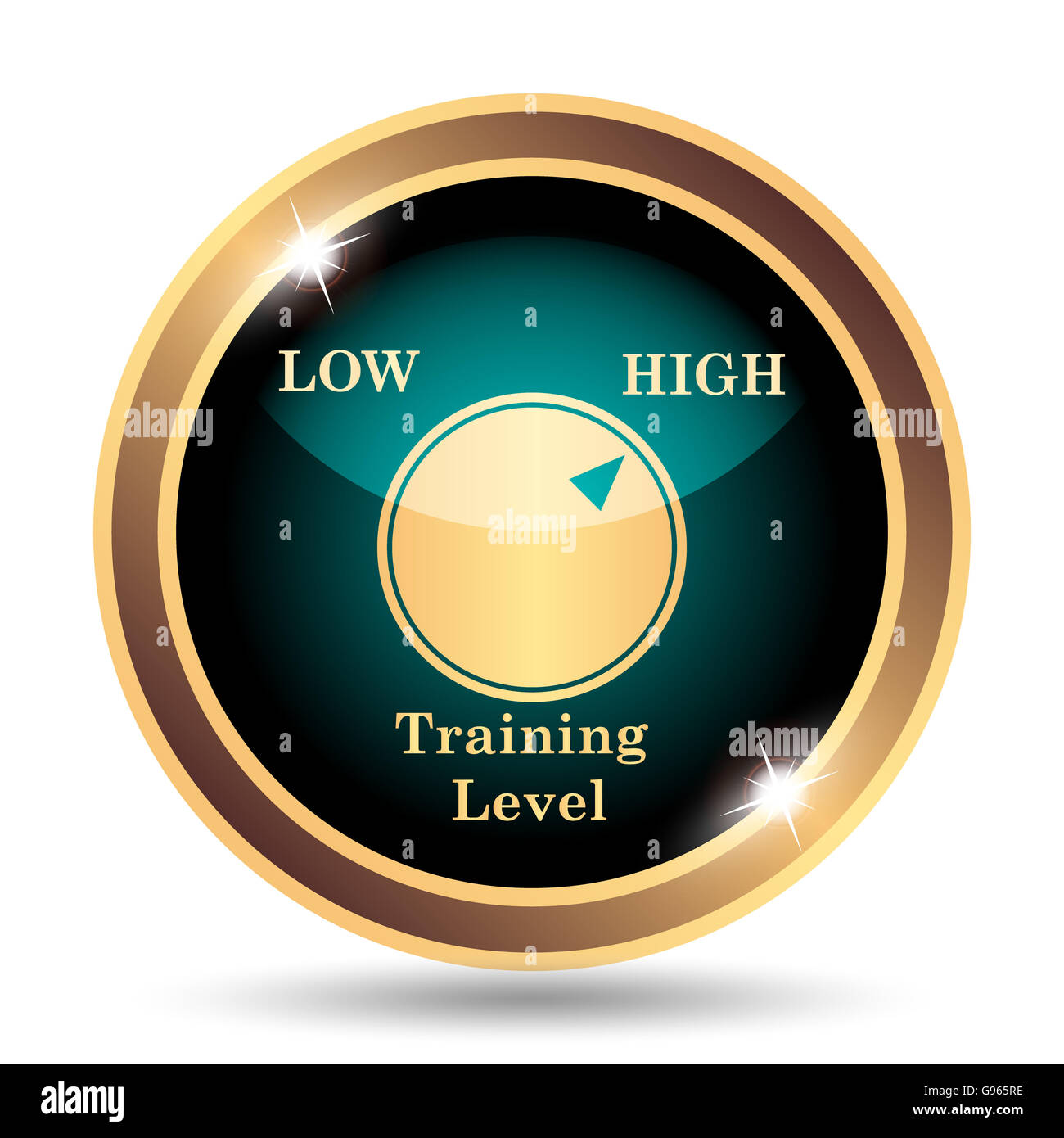 Training level icon. Internet button on white background Stock Photo ...
