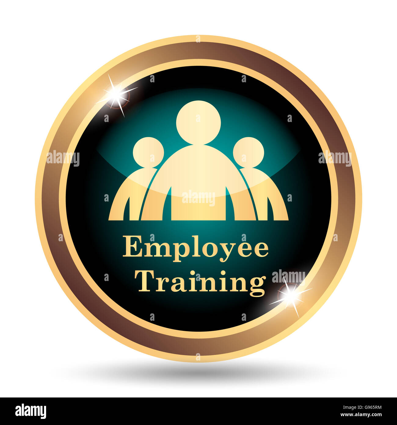 Employee training icon. Internet button on white background Stock Photo ...