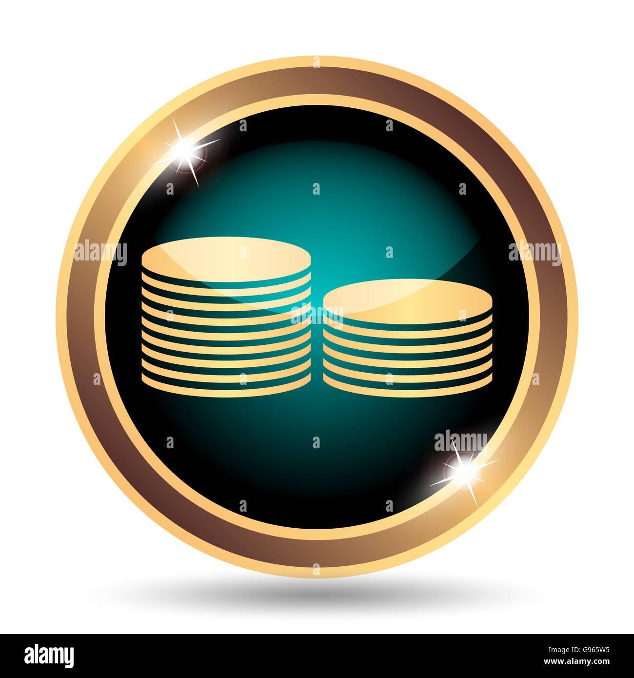Coins.Money icon. Internet button on white background Stock Photo - Alamy