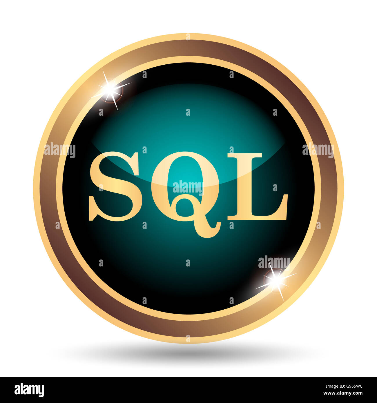 SQL icon. Internet button on white background Stock Photo - Alamy