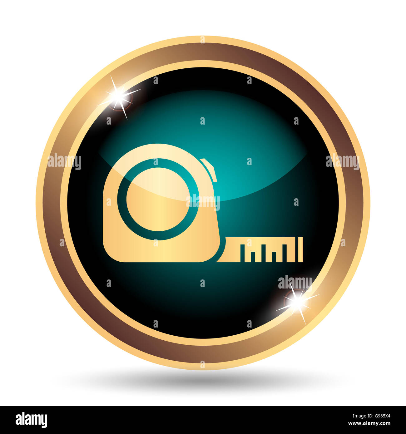 Tape measure icon. Internet button on white background Stock Photo - Alamy
