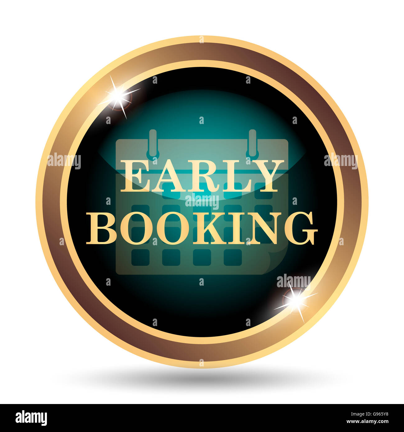 Early booking icon. Internet button on white background Stock Photo - Alamy