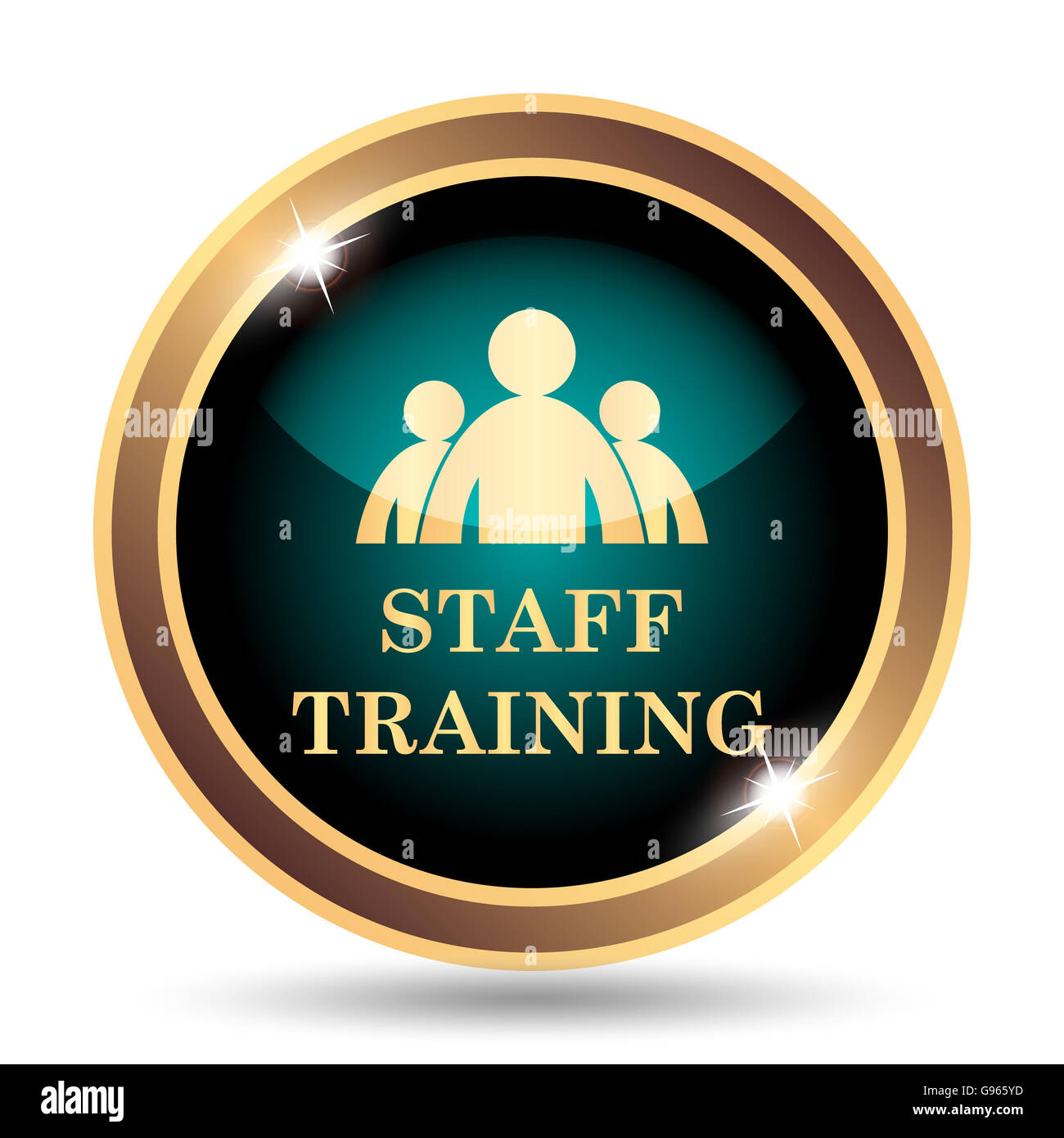 Staff training icon. Internet button on white background Stock Photo ...
