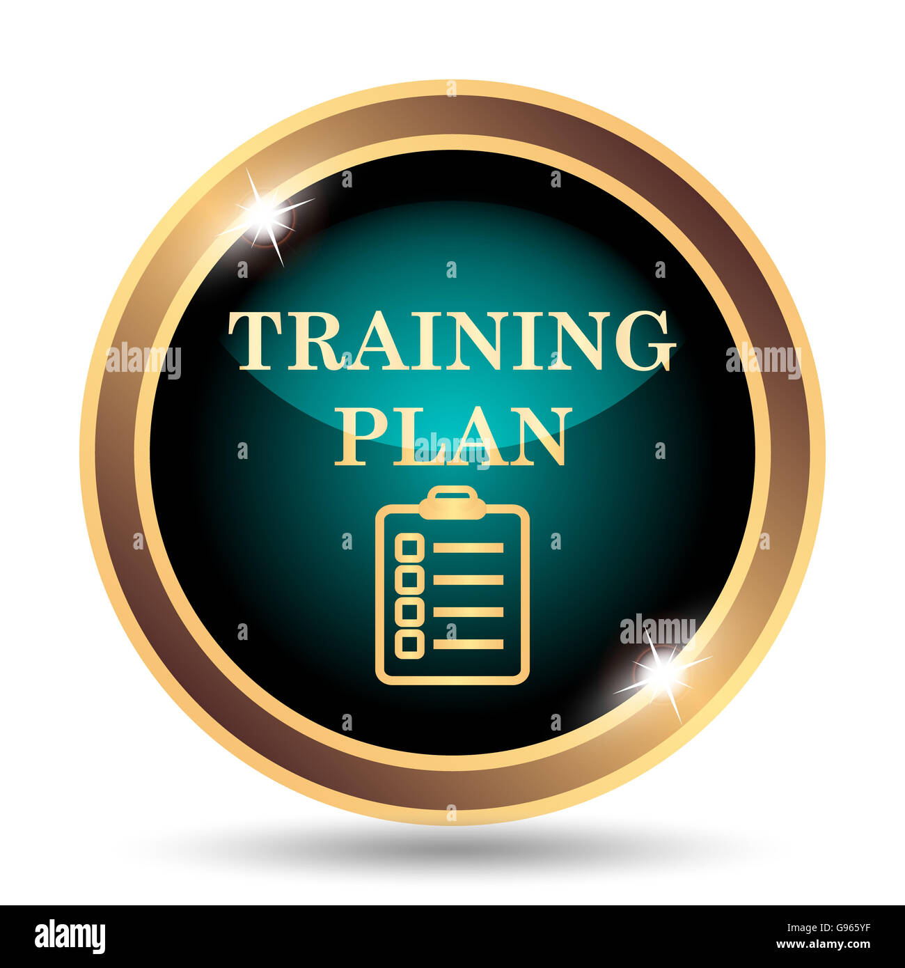 Training plan icon. Internet button on white background Stock Photo - Alamy