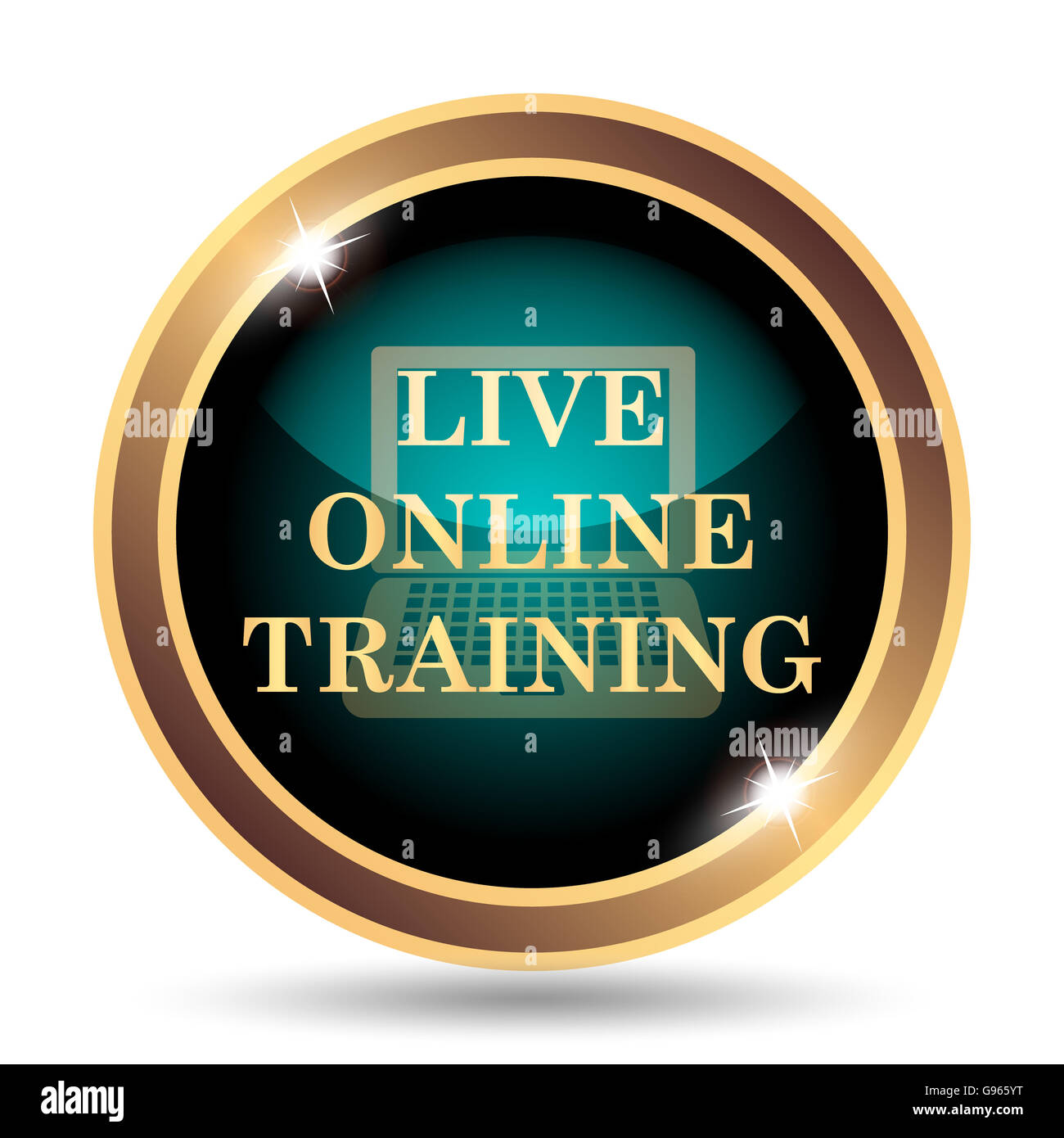 Live online training icon. Internet button on white background Stock ...
