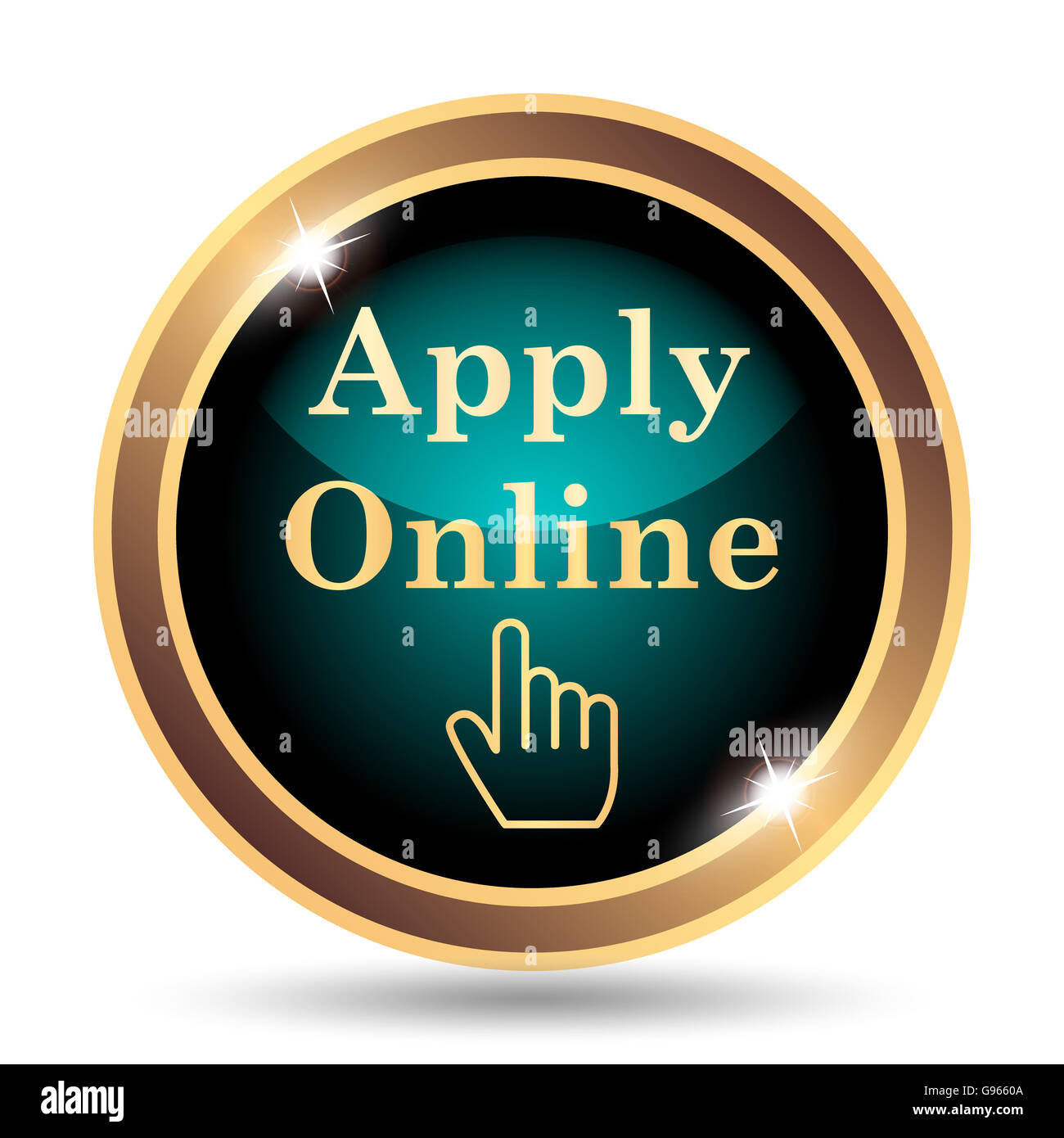 Apply online icon. Internet button on white background Stock Photo - Alamy