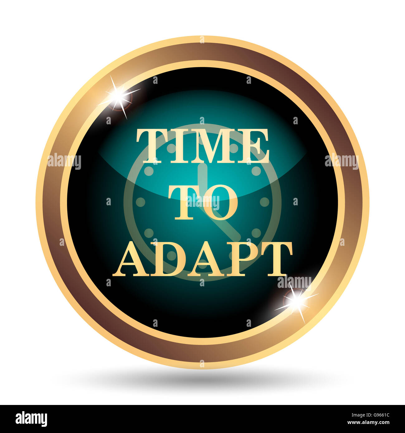 Time to adapt icon. Internet button on white background Stock Photo - Alamy