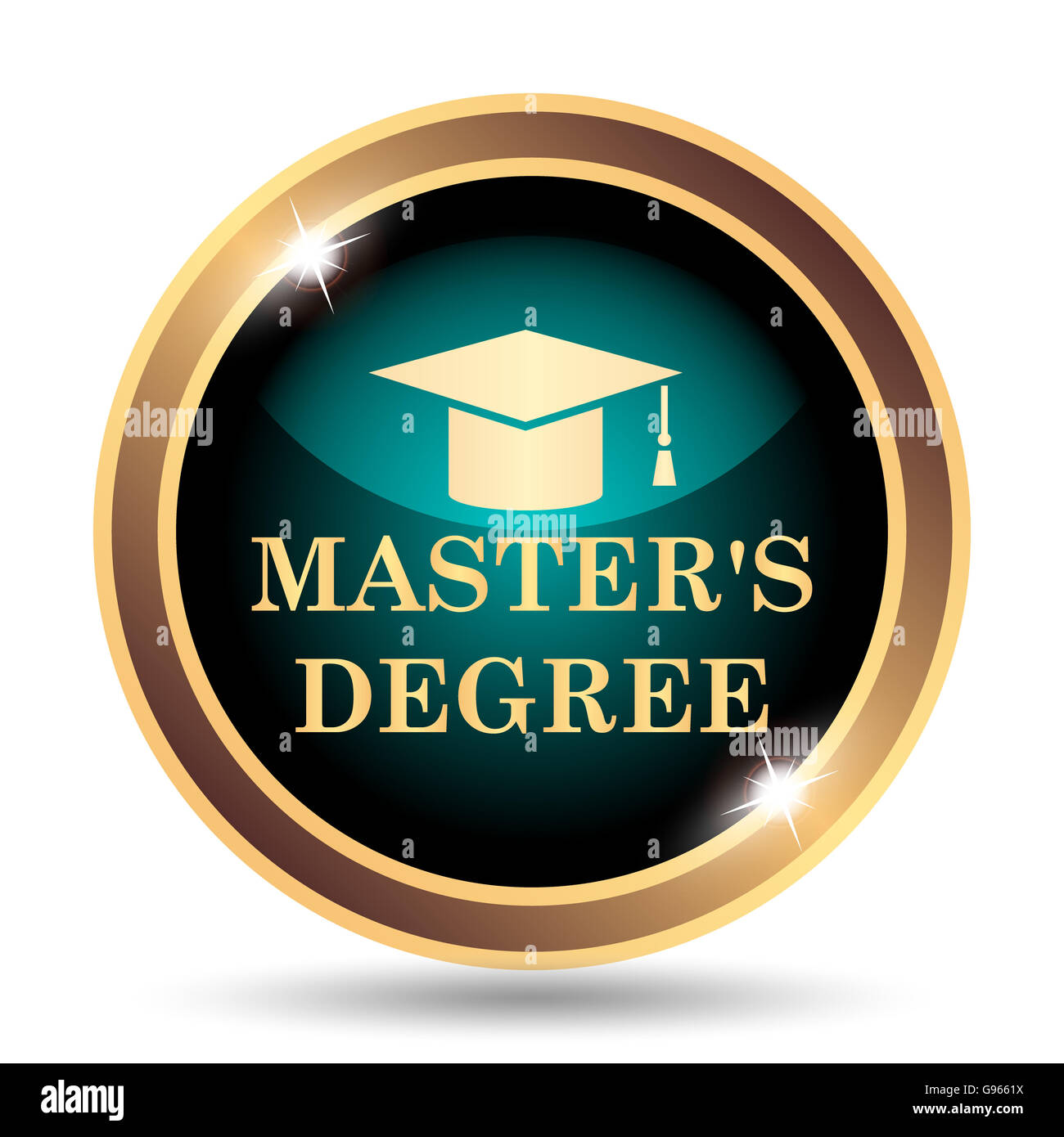 Master's degree icon. Internet button on white background Stock Photo ...