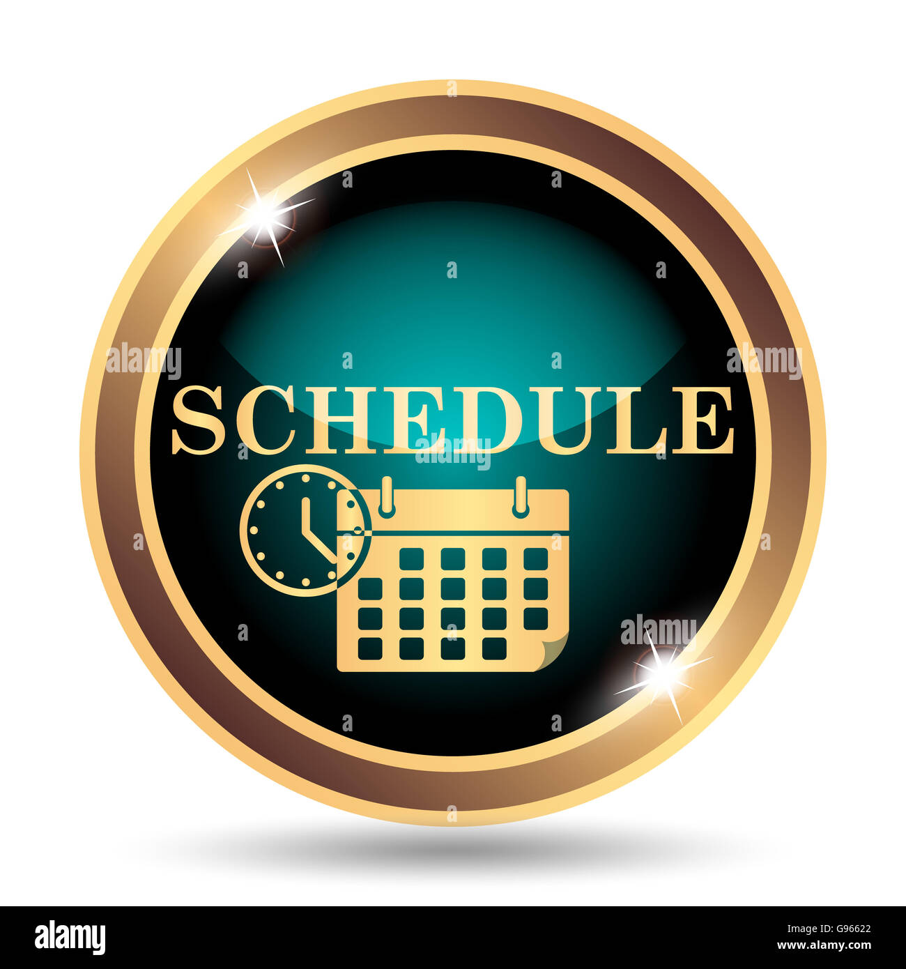 Schedule icon. Internet button on white background Stock Photo - Alamy