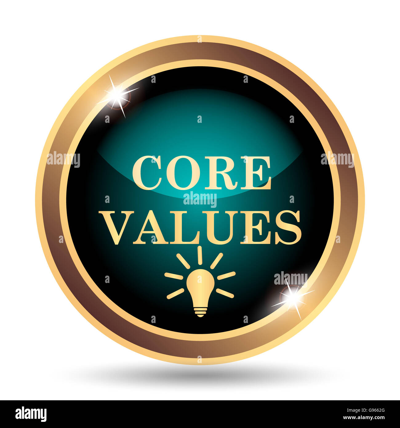 Core values icon. Internet button on white background Stock Photo - Alamy