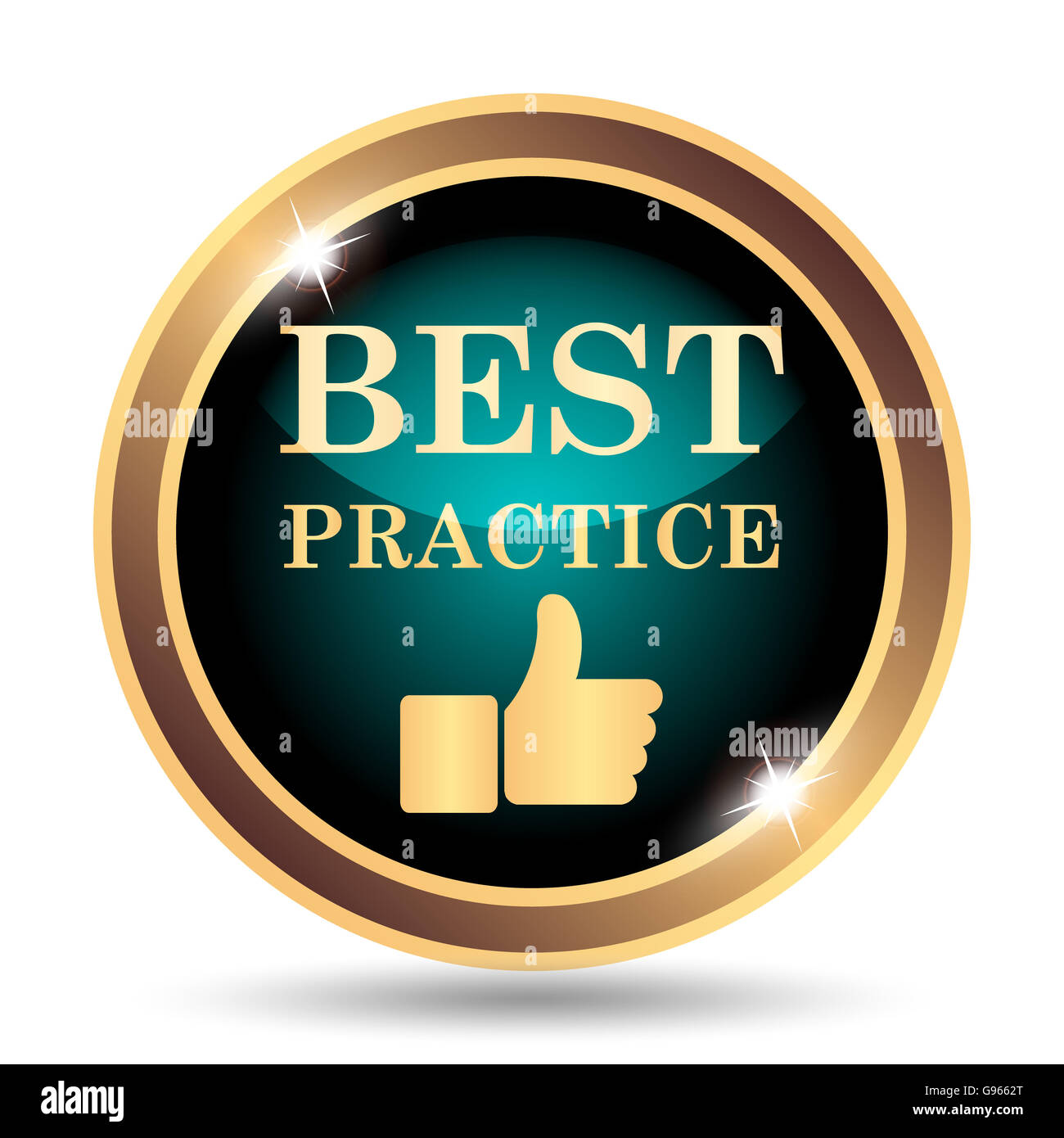 Best practice icon. Internet button on white background Stock Photo - Alamy