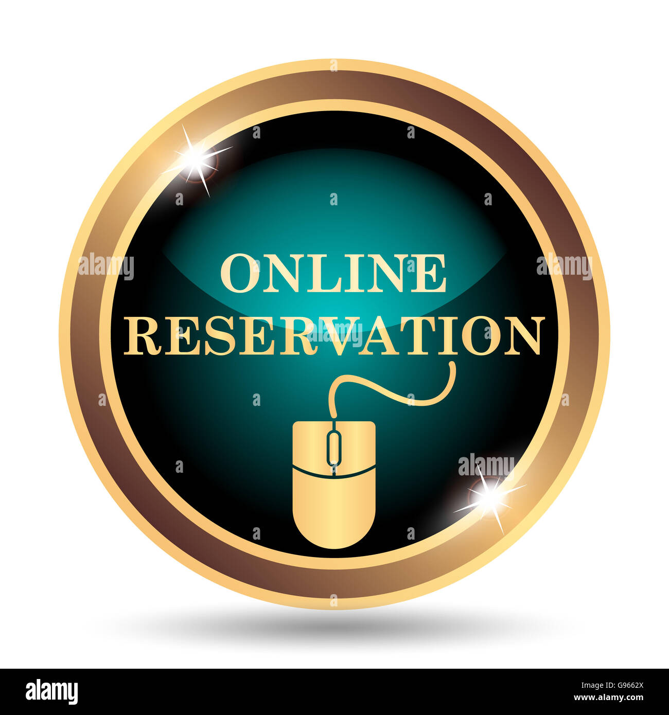 Online reservation icon. Internet button on white background Stock ...
