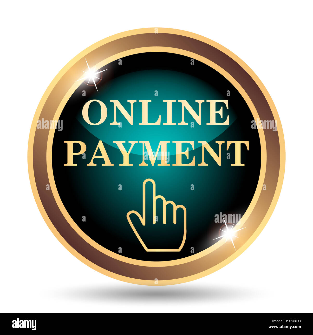 Online payment icon. Internet button on white background Stock Photo ...