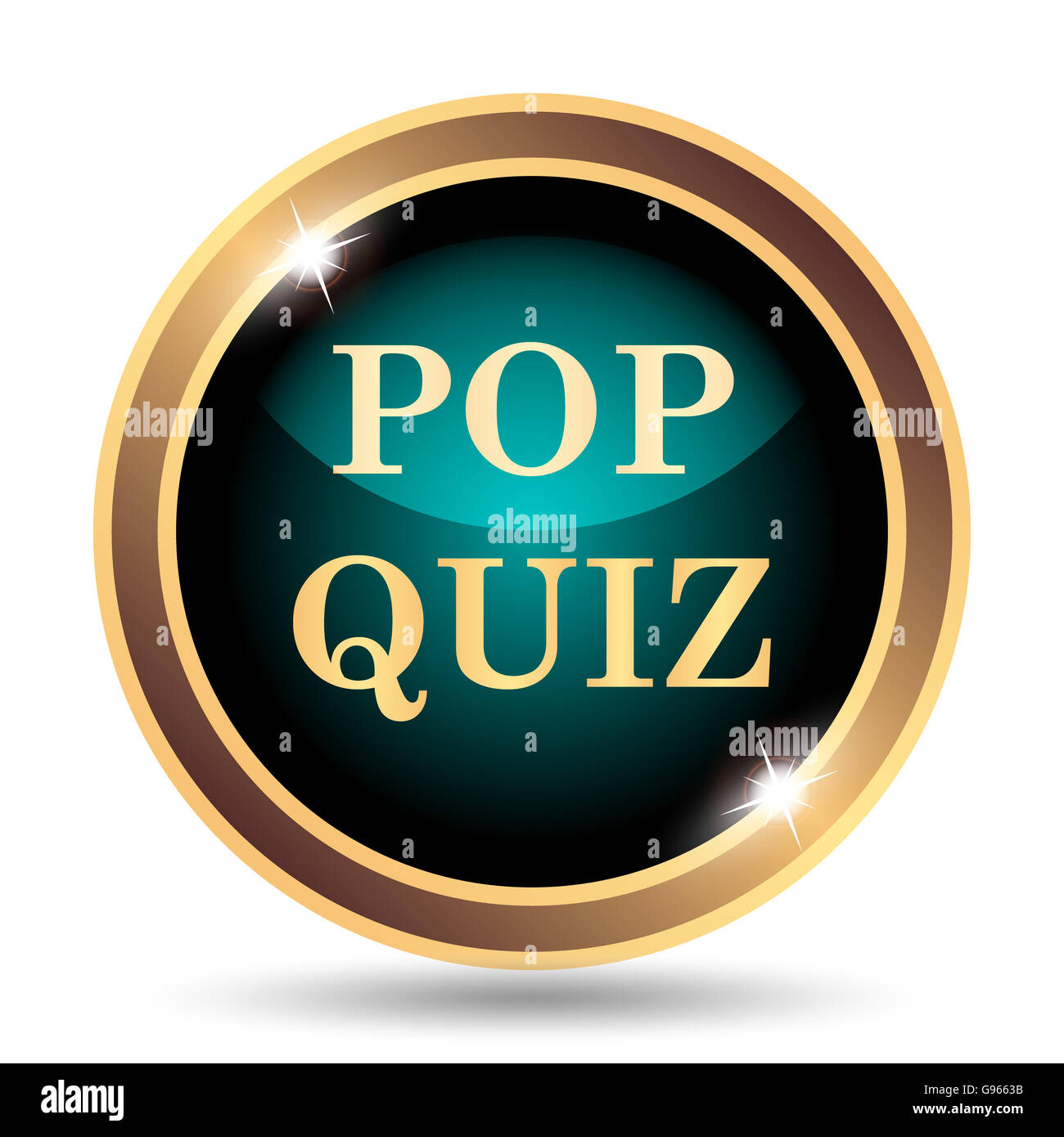 Pop quiz icon. Internet button on white background Stock Photo - Alamy