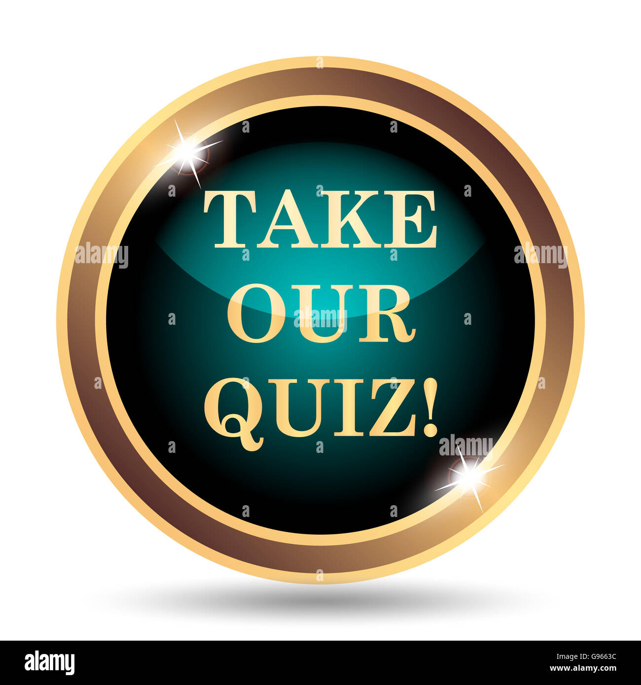 Take our quiz icon. Internet button on white background Stock Photo - Alamy