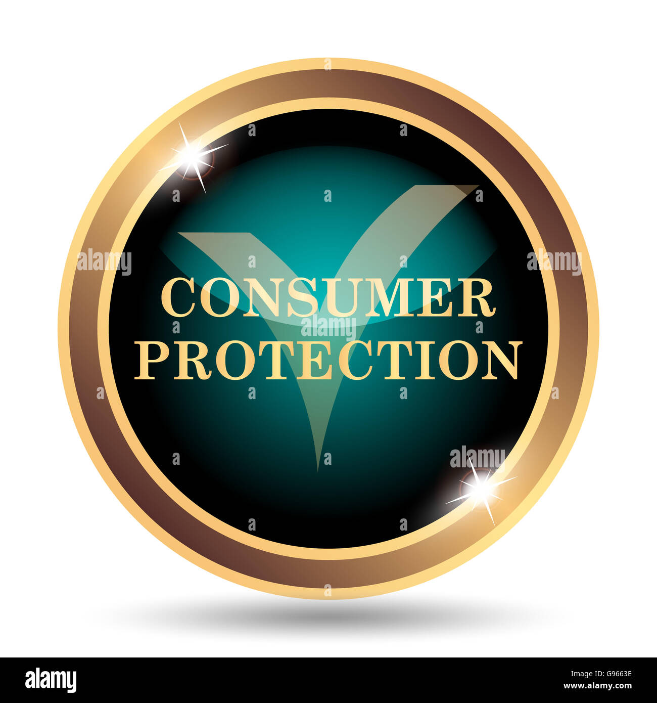 Consumer protection icon. Internet button on white background Stock ...