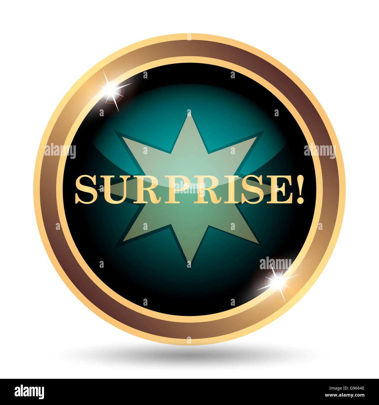 Surprise icon. Internet button on white background Stock Photo - Alamy
