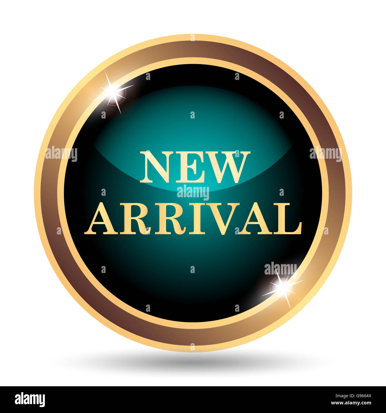 New arrival icon. Internet button on white background Stock Photo - Alamy