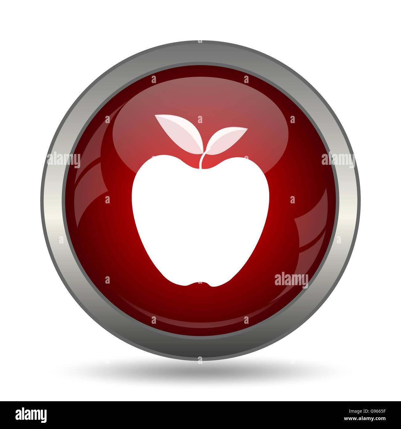 Apple icon. Internet button on white background Stock Photo - Alamy