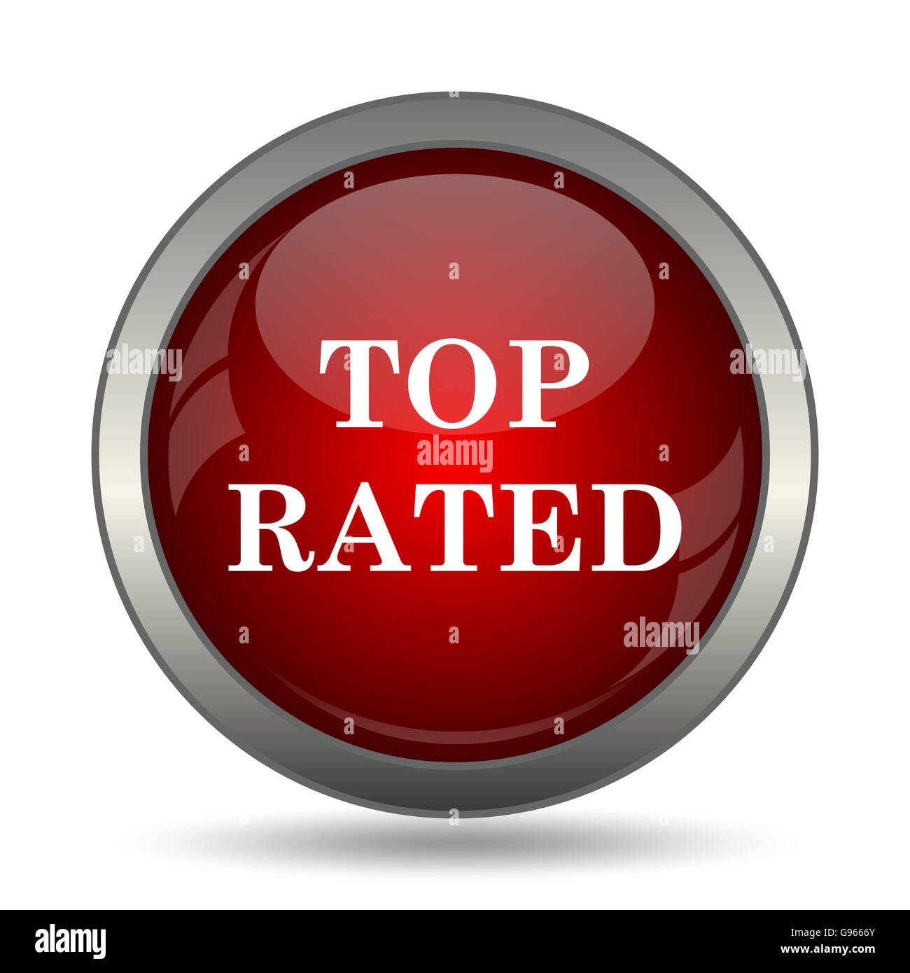 Top rated icon. Internet button on white background Stock Photo - Alamy