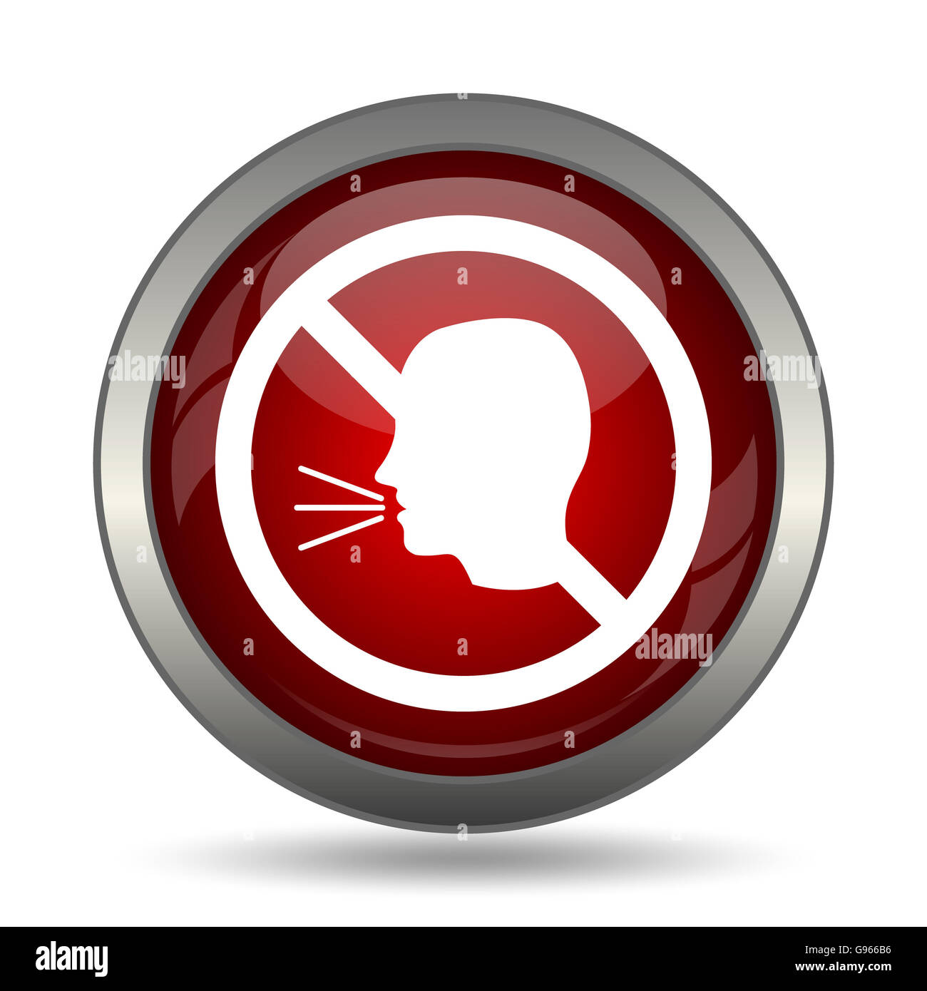No talking icon. Internet button on white background Stock Photo - Alamy