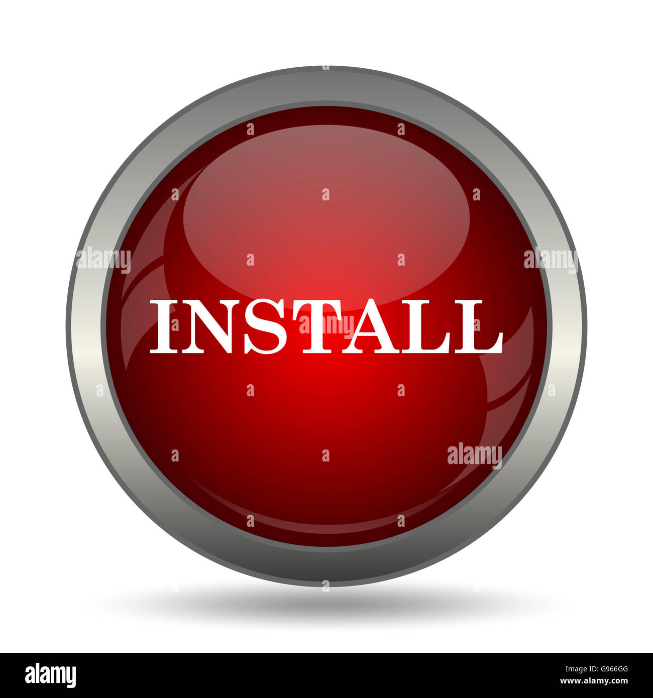 Install icon. Internet button on white background Stock Photo - Alamy