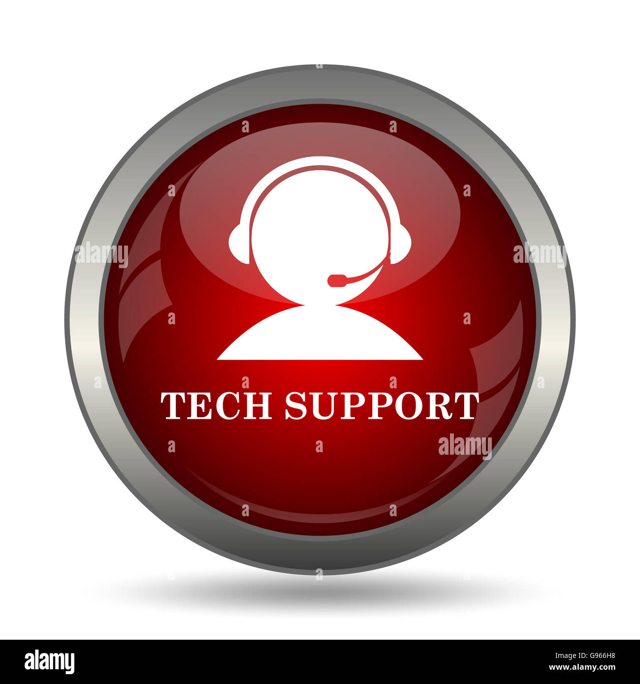 Tech support icon. Internet button on white background Stock Photo - Alamy
