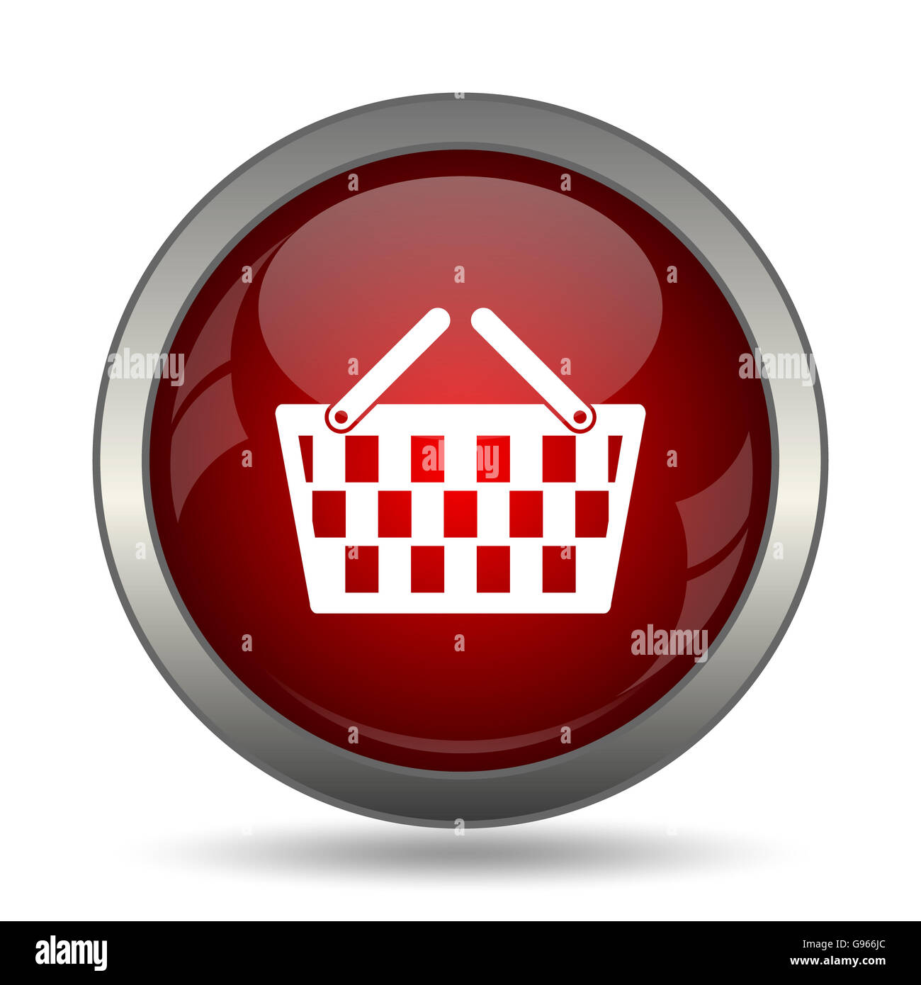 Shopping basket icon. Internet button on white background Stock Photo ...