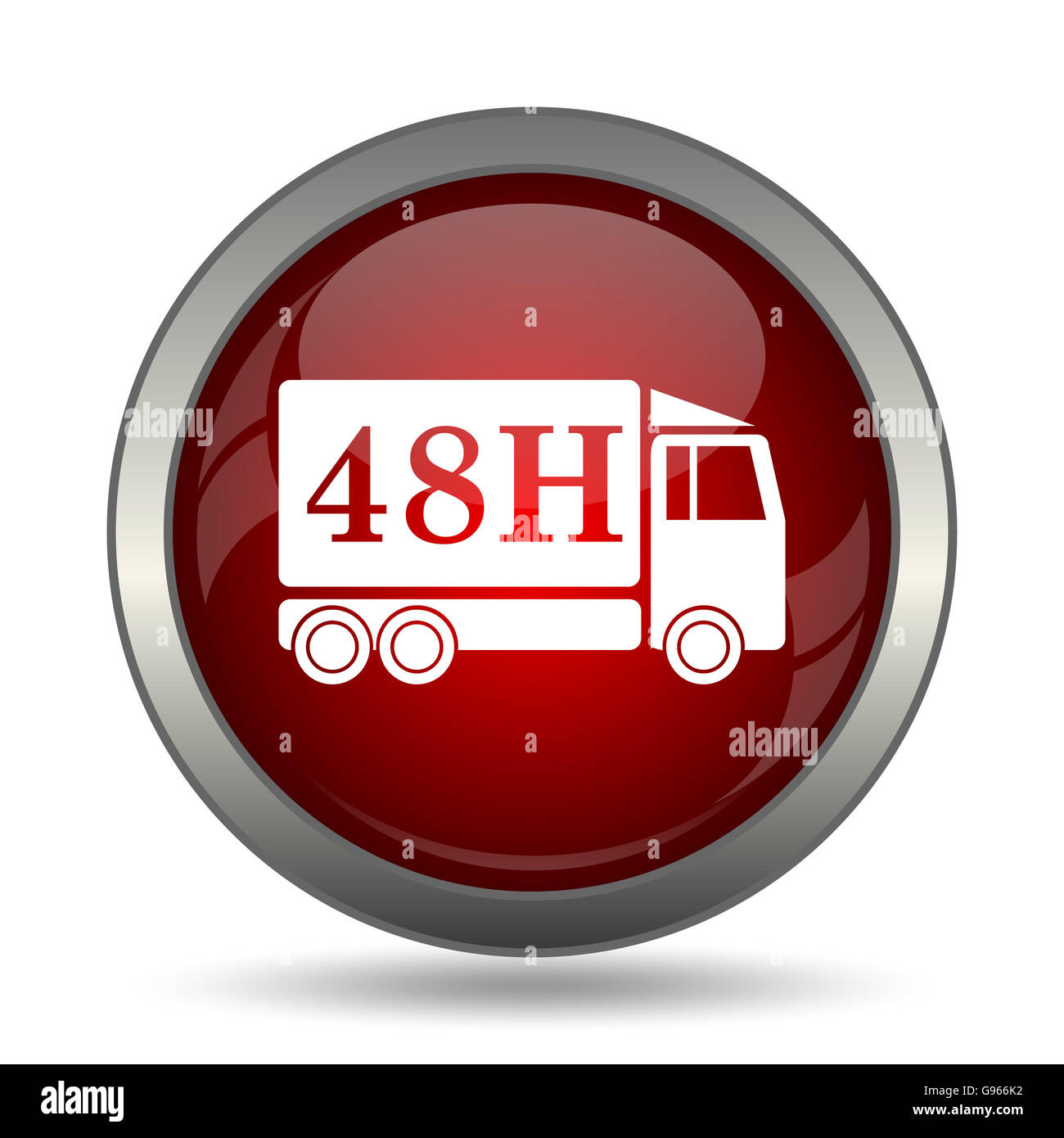 48H delivery truck icon. Internet button on white background Stock ...