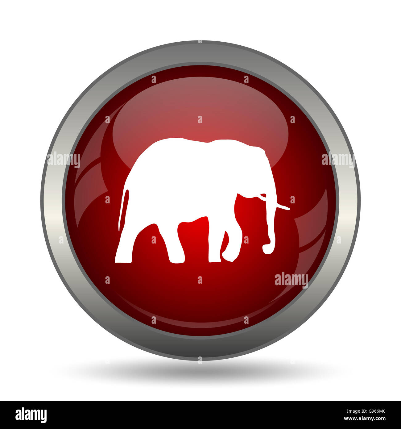 Elephant icon. Internet button on white background Stock Photo - Alamy
