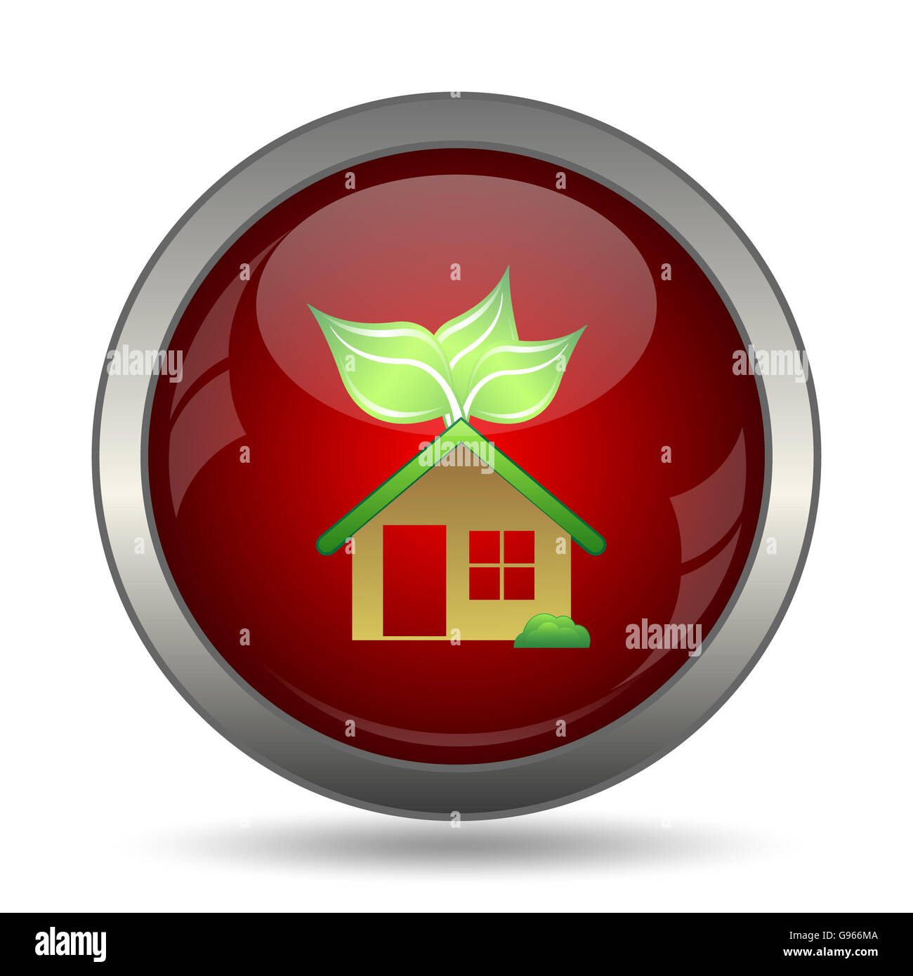 Eco house icon. Internet button on white background Stock Photo - Alamy