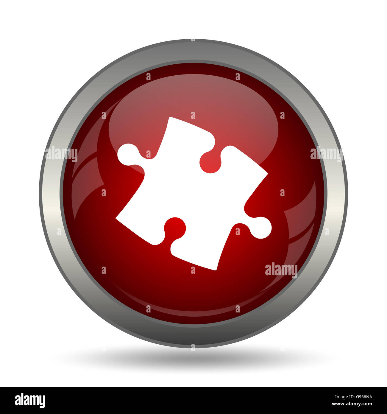 Puzzle piece icon. Internet button on white background Stock Photo - Alamy