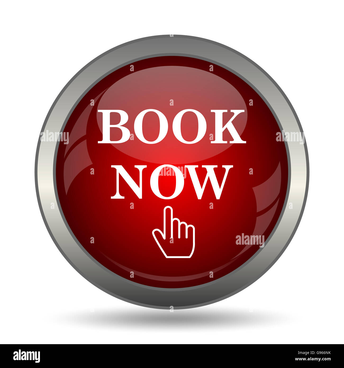 Book now icon. Internet button on white background Stock Photo - Alamy