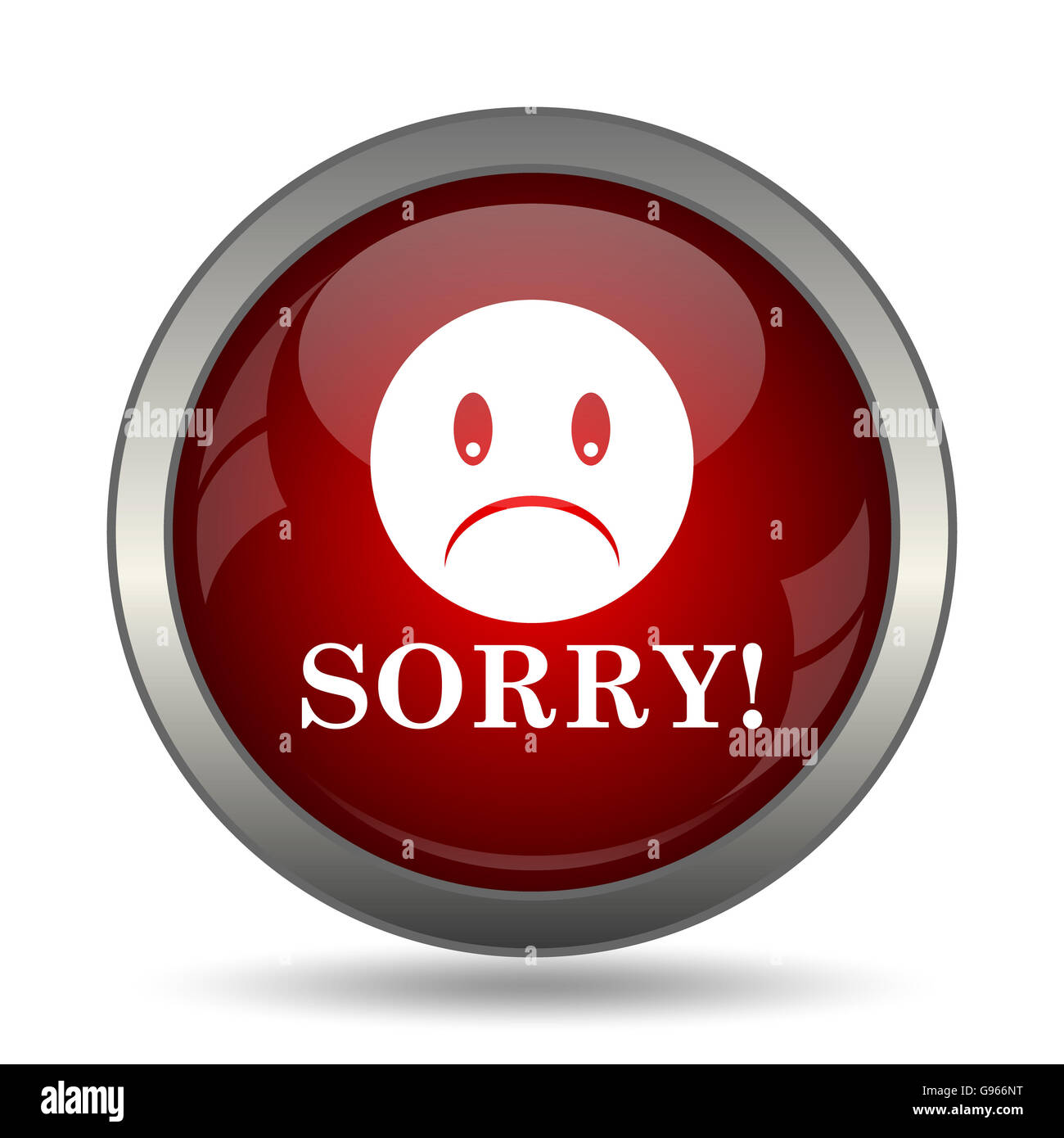 Sorry icon. Internet button on white background Stock Photo - Alamy