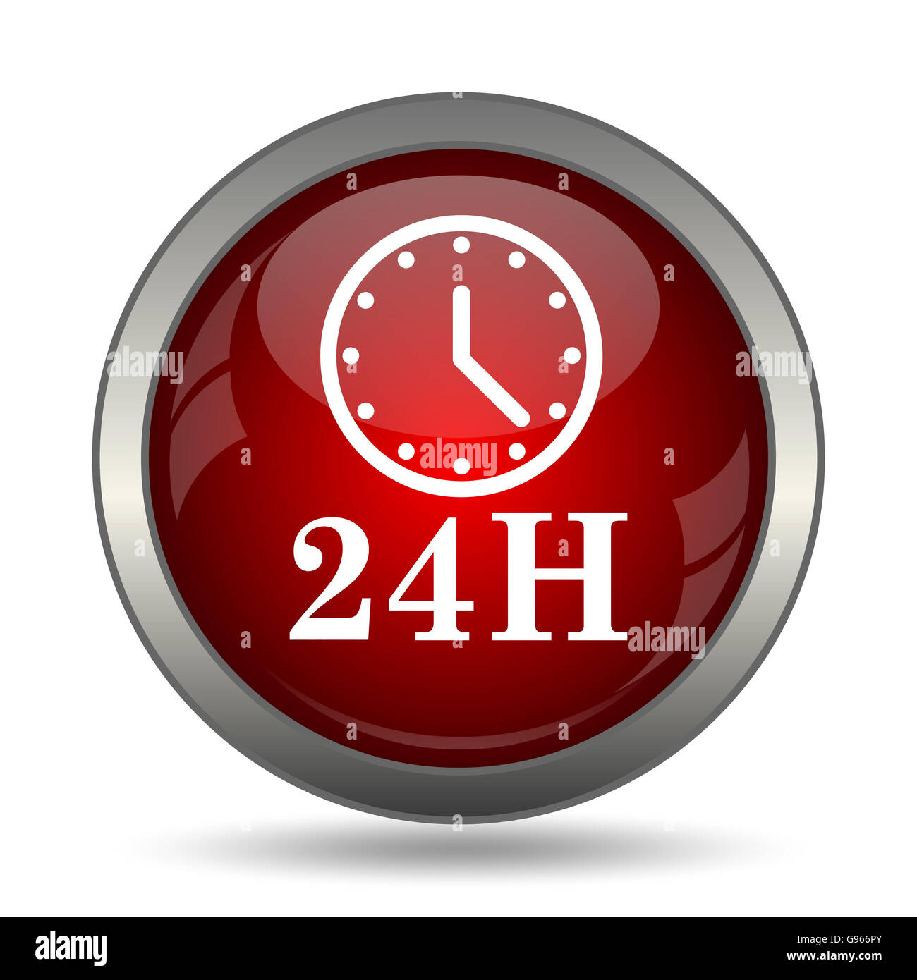 24H clock icon. Internet button on white background Stock Photo - Alamy