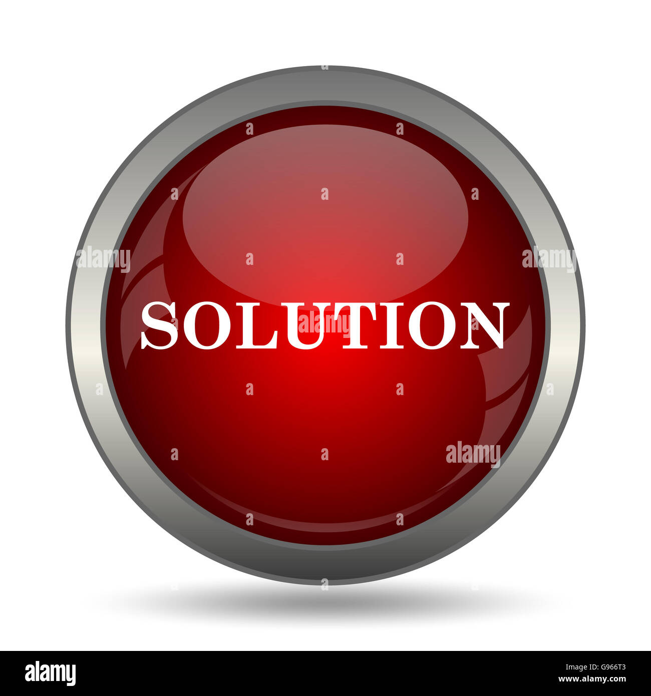 Solution icon. Internet button on white background Stock Photo - Alamy