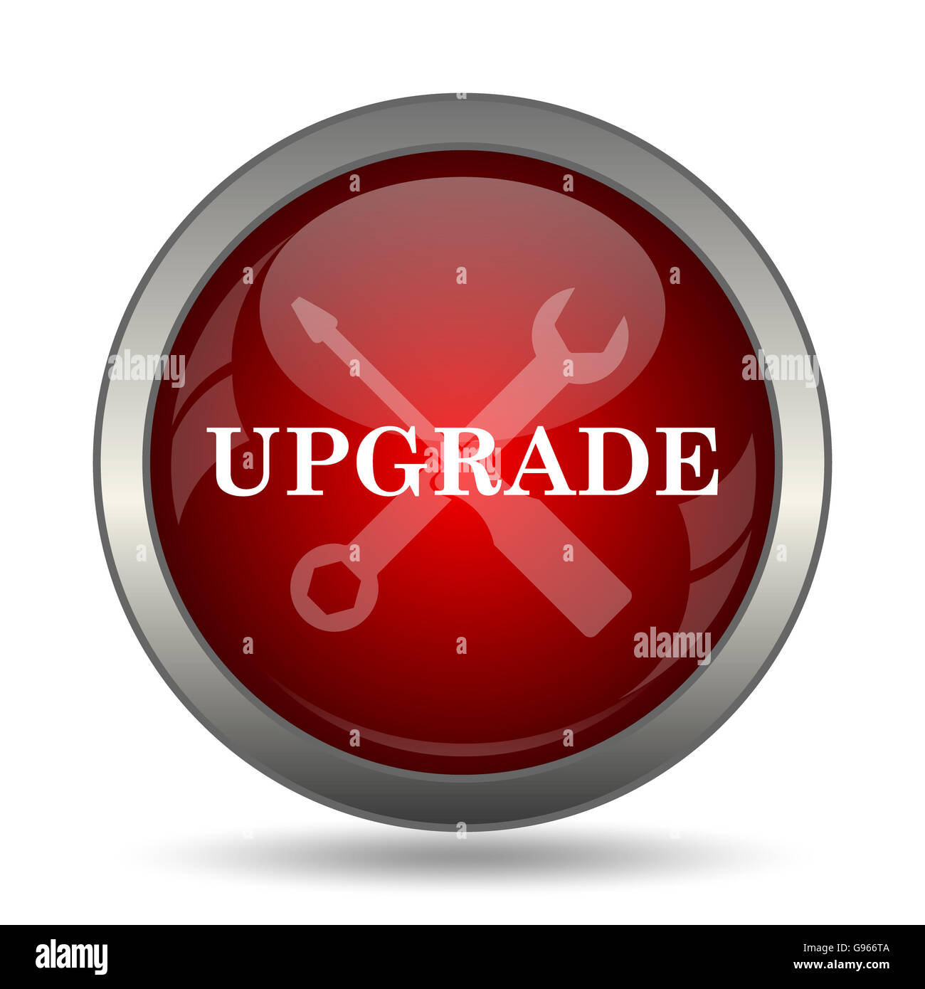 Upgrade icon. Internet button on white background Stock Photo - Alamy