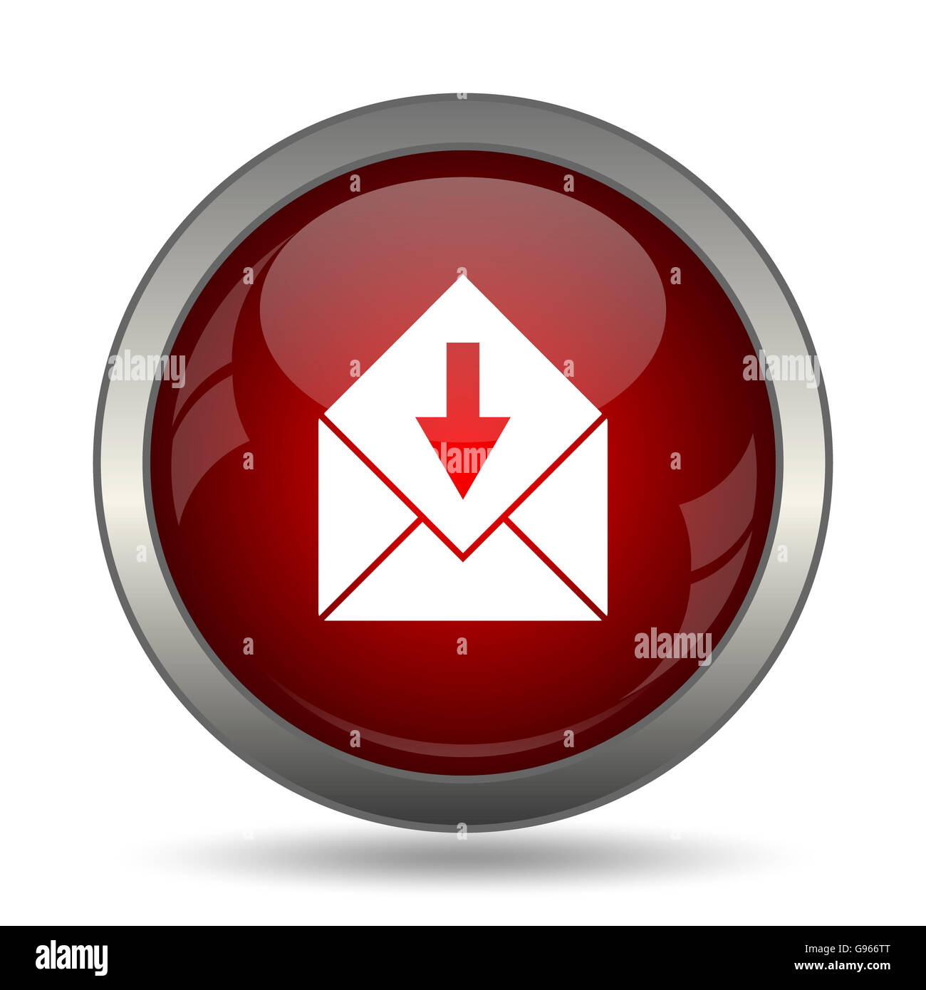 Receive e-mail icon. Internet button on white background Stock Photo ...