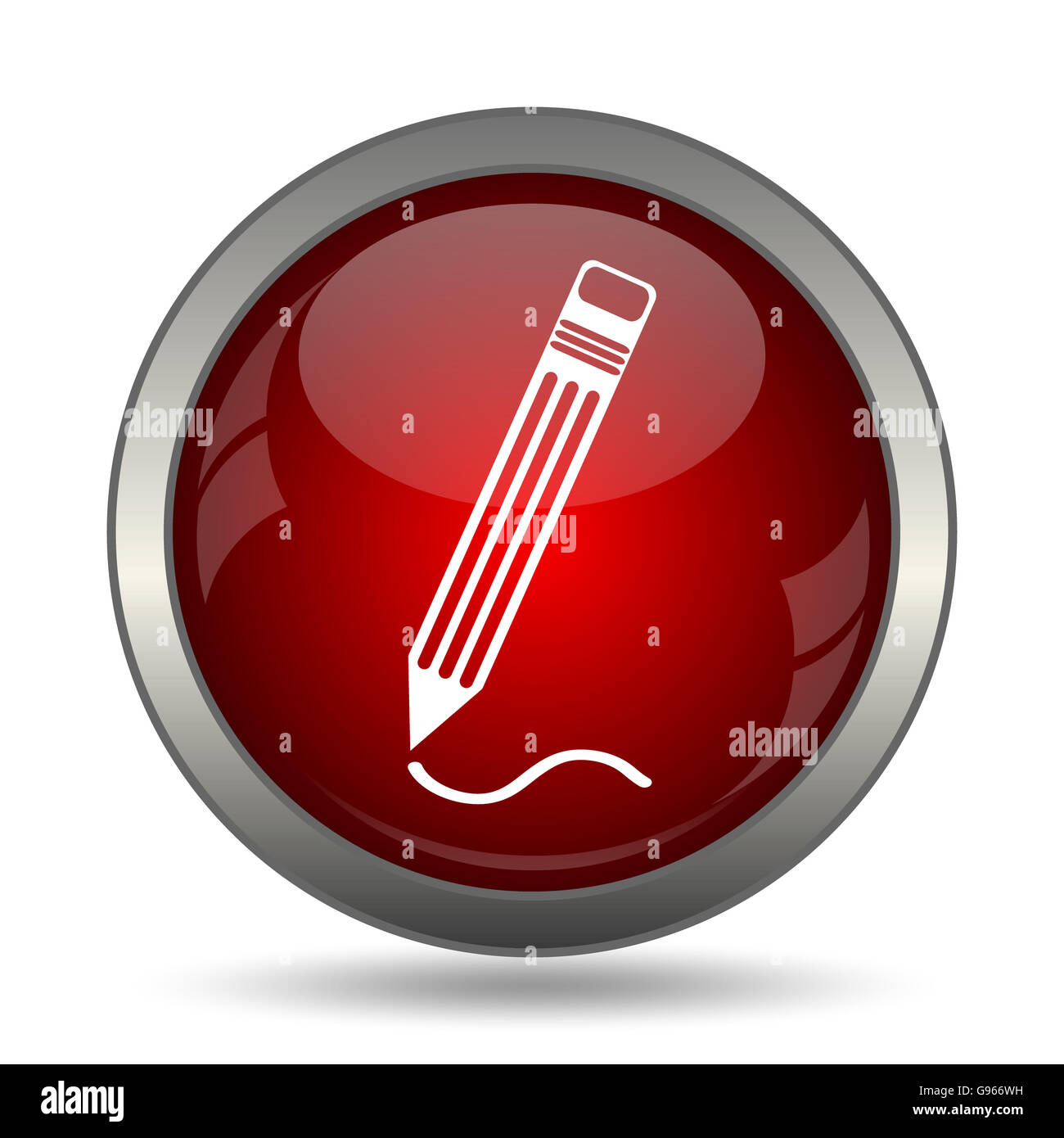 Pen icon. Internet button on white background Stock Photo - Alamy