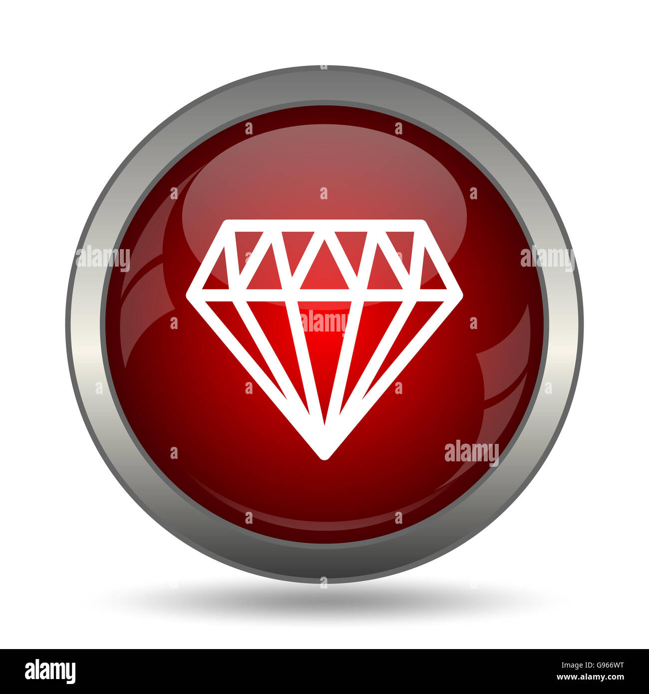 Diamond icon. Internet button on white background Stock Photo - Alamy