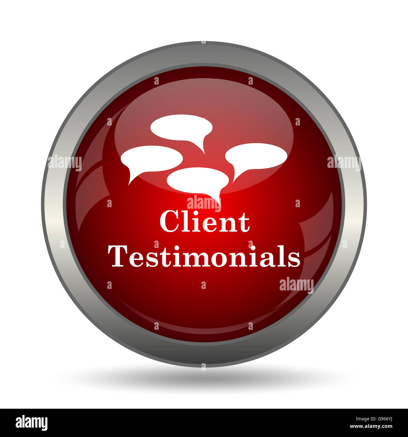 Client testimonials icon. Internet button on white background Stock ...