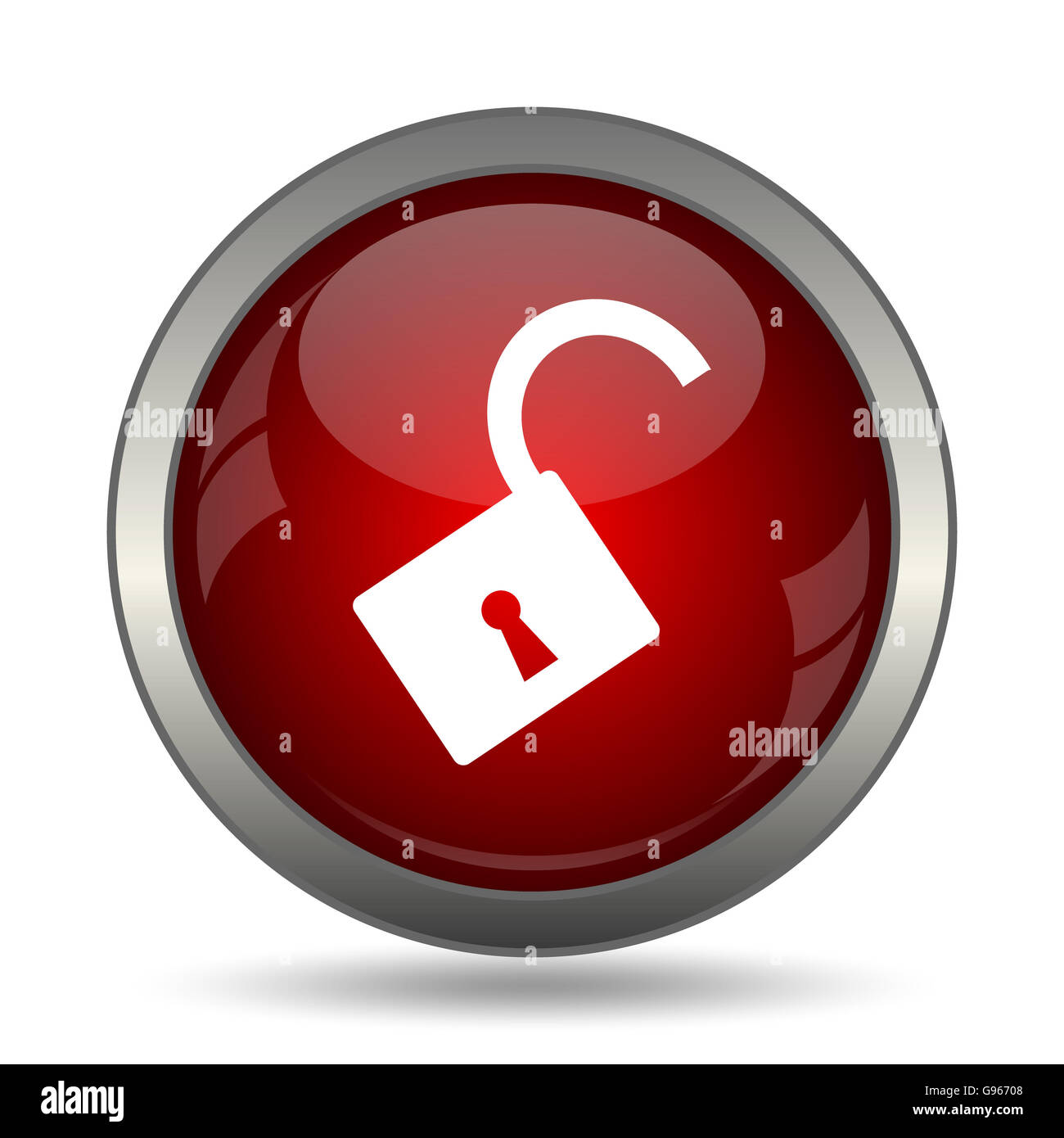 Open lock icon. Internet button on white background Stock Photo - Alamy