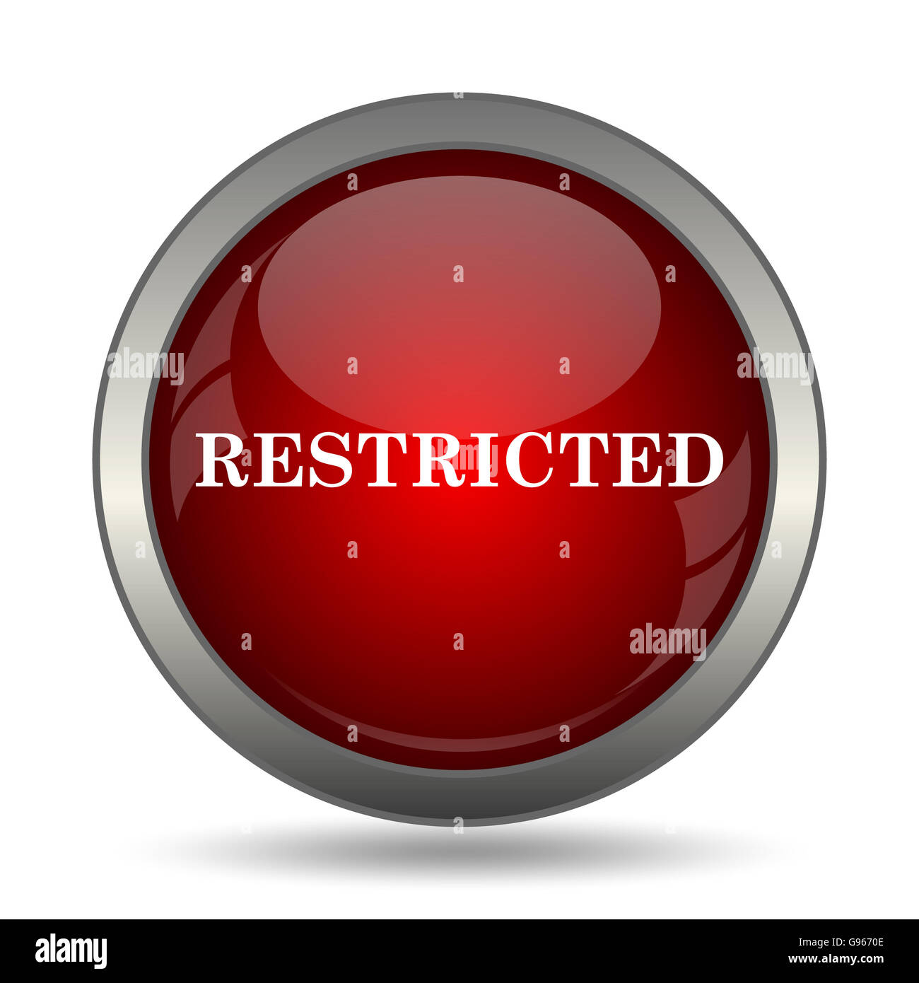 Restricted icon. Internet button on white background Stock Photo - Alamy