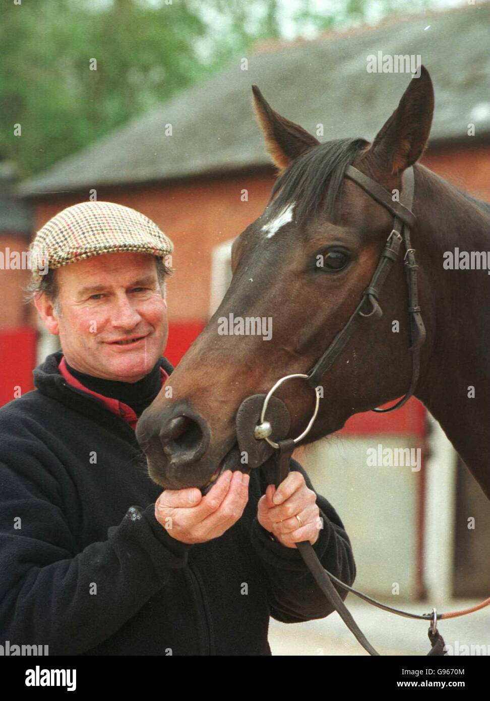 Peter makin with imperial beauty at his wiltshire stables hi-res stock ...