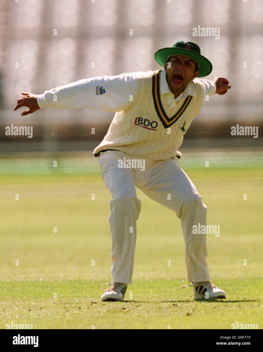 Nottinghamshire's Usman Afzaal celebrates catching out Worcestershire's ...