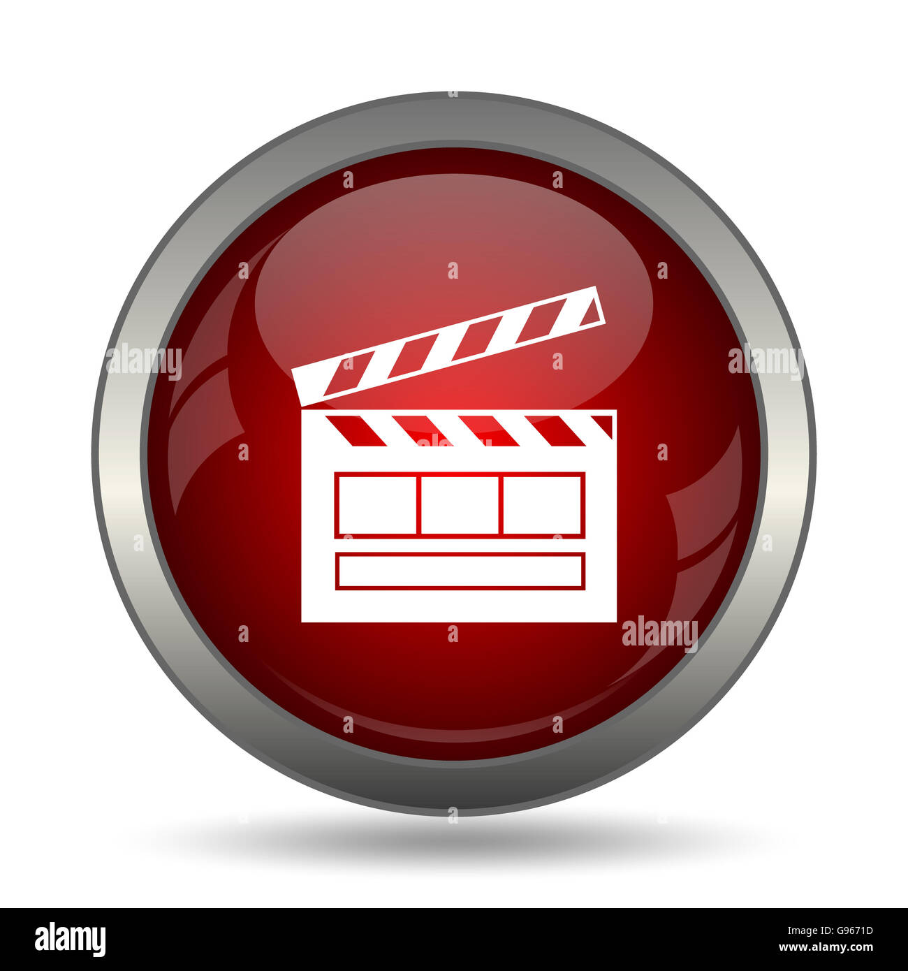 Movie icon. Internet button on white background Stock Photo - Alamy